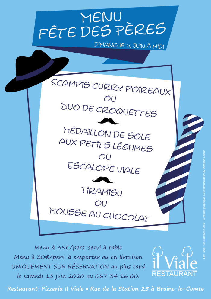 Menu pour la fête des Pères - il Viale Restaurant
